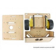 Carrinho MDF 4WD 200RPM V2 para Arduino com Micro Servo Motor e Eixo ...