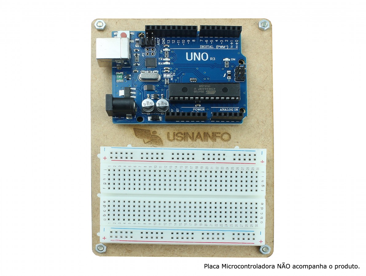 Base Para Arduino Em Mdf Com Protoboard Parafusos Usinainfo
