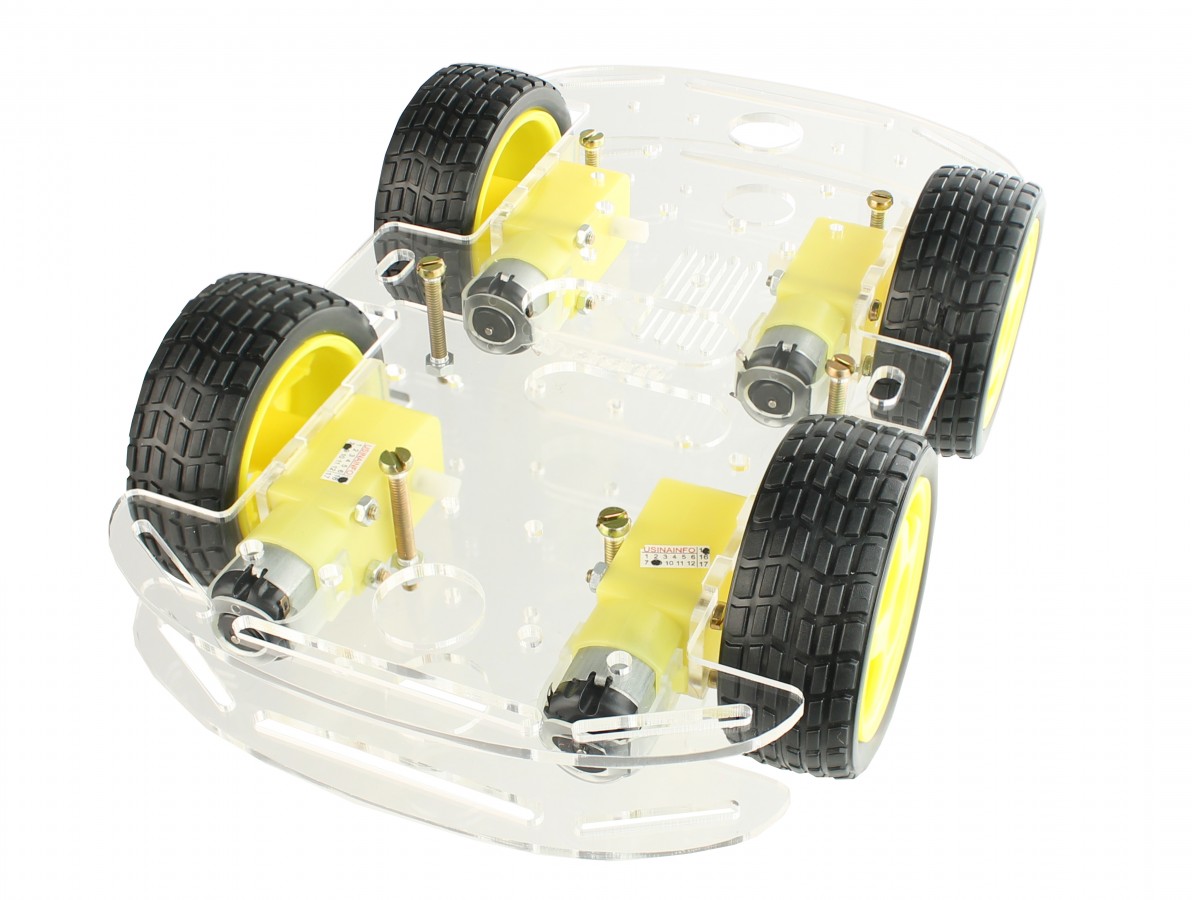 Carrinho Arduino / Carro Robô 4WD 80RPM Acrílico 3mm - Kit Chassi ...