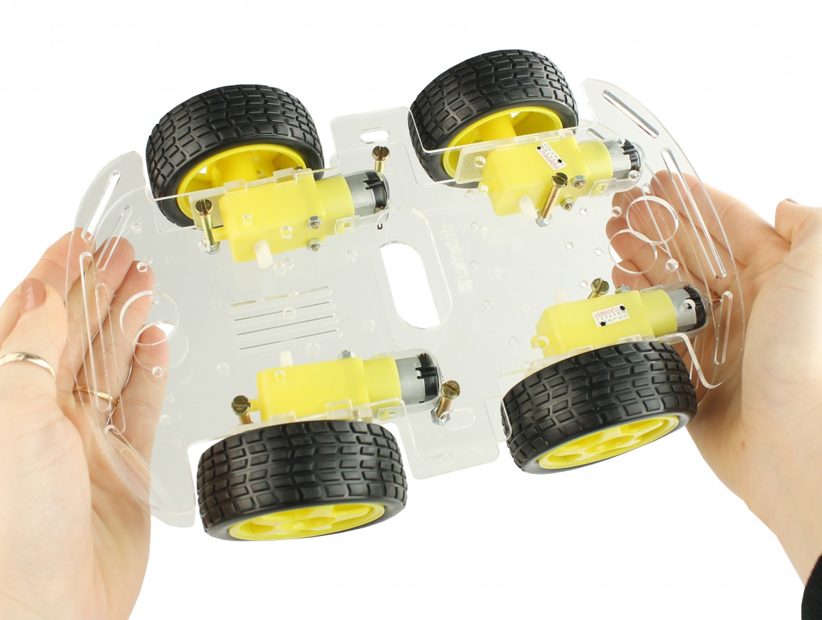 Carrinho Arduino / Carro Robô 4WD 80RPM Acrílico 3mm - Kit Chassi ...