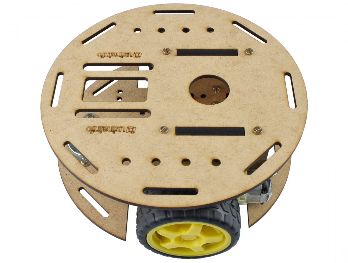 Carrinho Arduino Redondo Robô 2WD 200RPM MDF 3mm - Kit Chassi Usinainfo ...