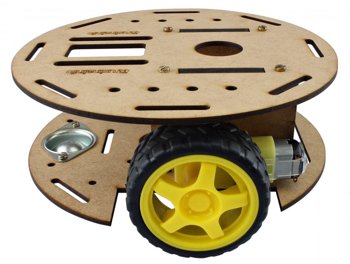 Carrinho Arduino Redondo Robô 2WD 200RPM MDF 3mm - Kit Chassi Usinainfo ...