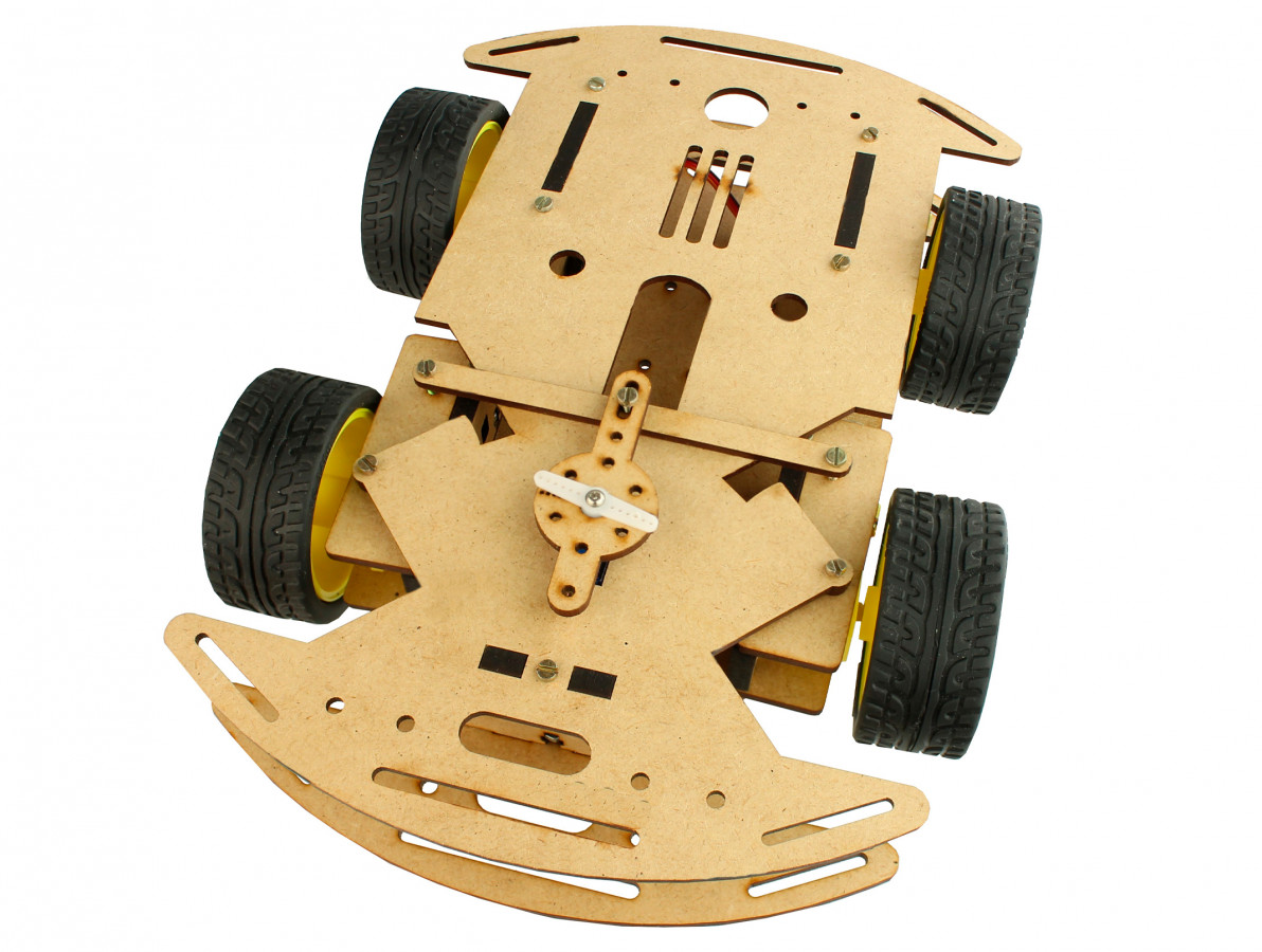 Carrinho Arduino MDF 4WD 200RPM V2 com Micro Servo Motor e Eixo Móvel ...