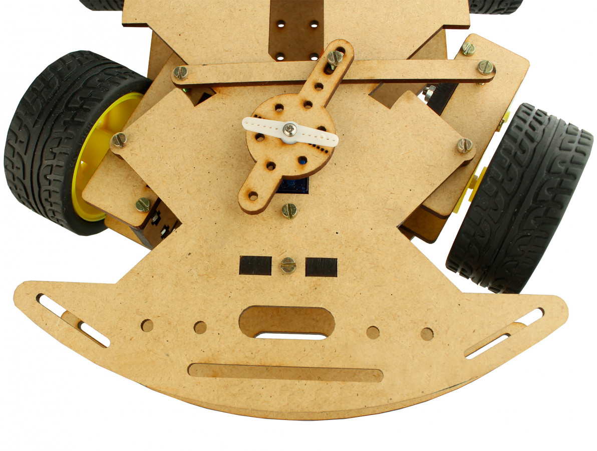 Carrinho Arduino MDF 4WD 200RPM V2 com Micro Servo Motor e Eixo Móvel ...