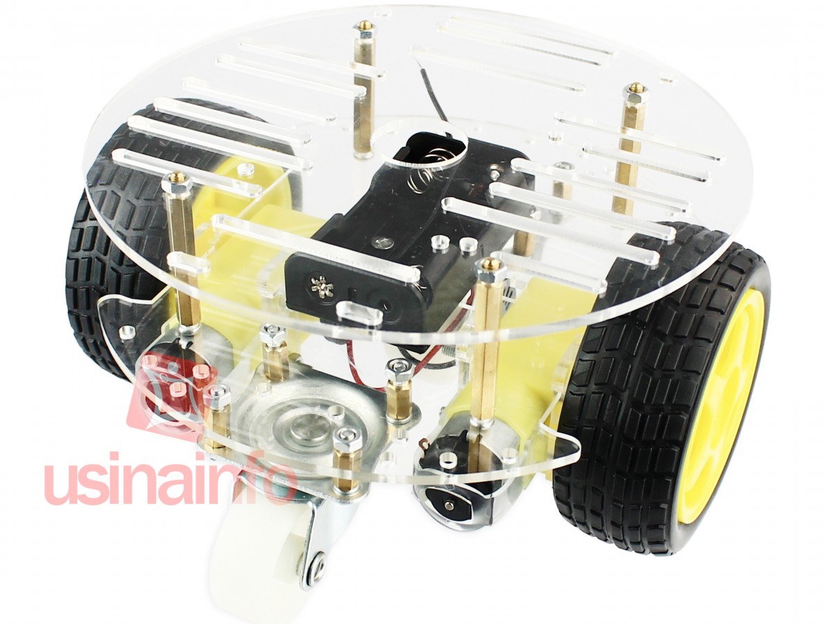 Carrinho Arduino Redondo / Carro Robô 2WD 200RPM Acrílico 2mm - Kit ...